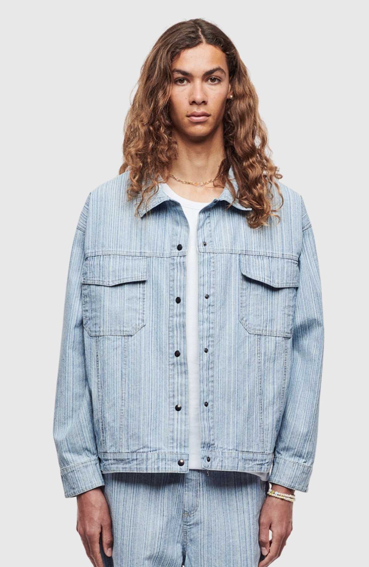 Striped Denim Jacket - Maxx Outlet